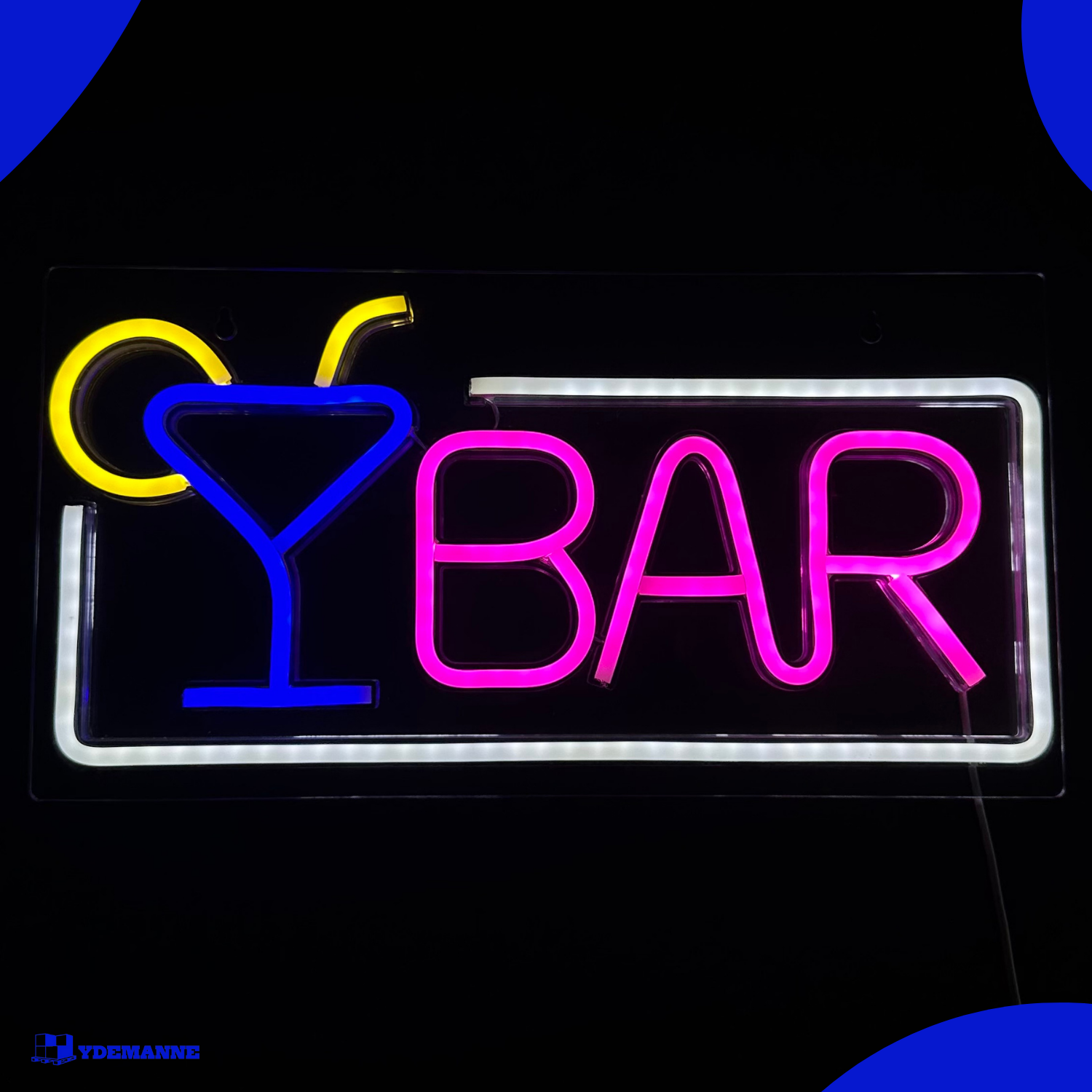 Neon Lamp - BAR Wit / Roze - Incl. Ophanghaakjes - Neon Sign - 22 x 42 ...